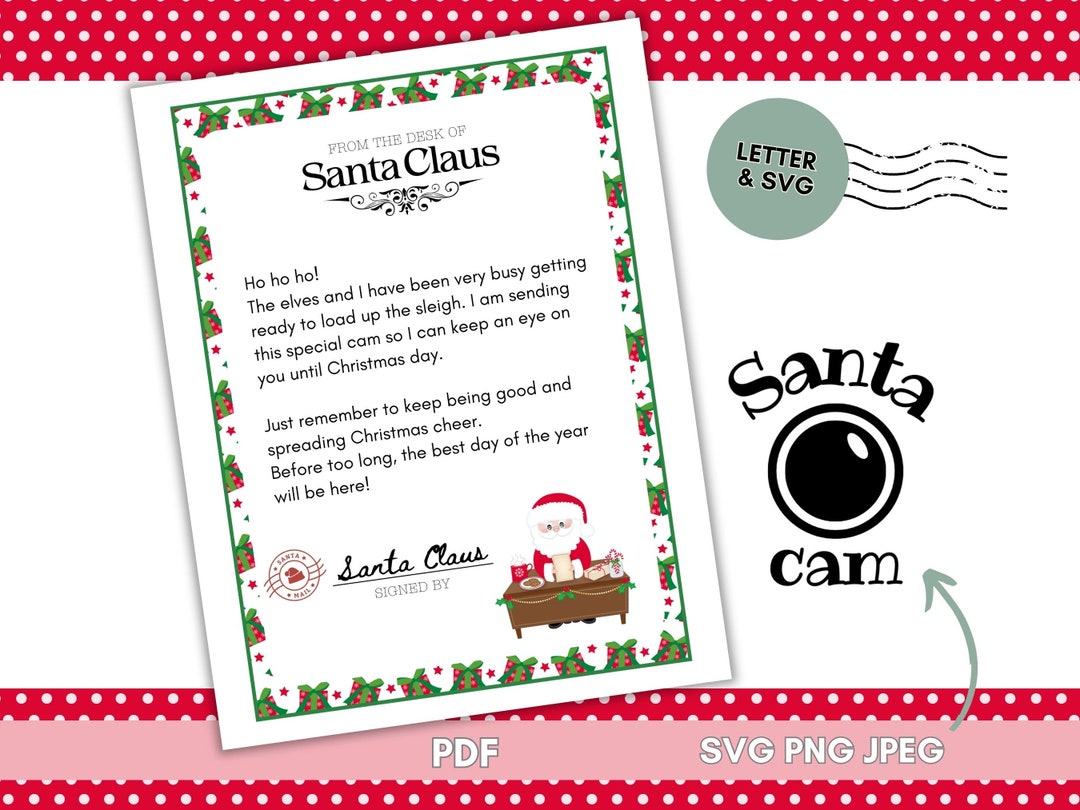 Santa Cam Letter & SVG Bundle, Printable Letter From Santa Claus - Etsy