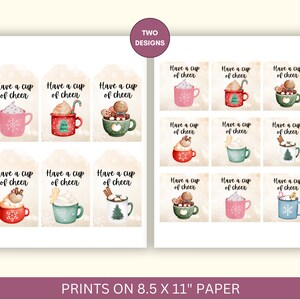 Hot Cocoa Tags, Printable Hot Chocolate Tags, Christmas Gift Tags - Etsy