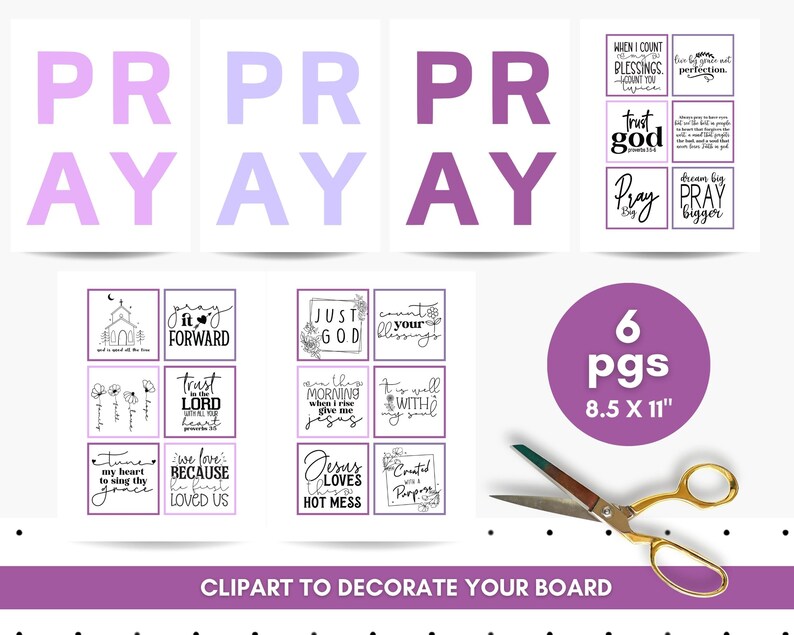 Printable Prayer Board Kit, Prayer Cards, Scripture Cards, Praise and ...