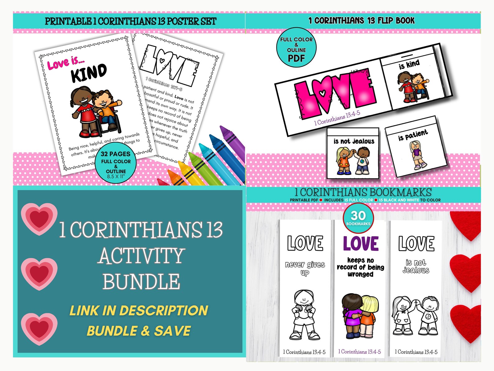 1 Corinthians 13 Posters, Bible Valentine Printable, Christian ...