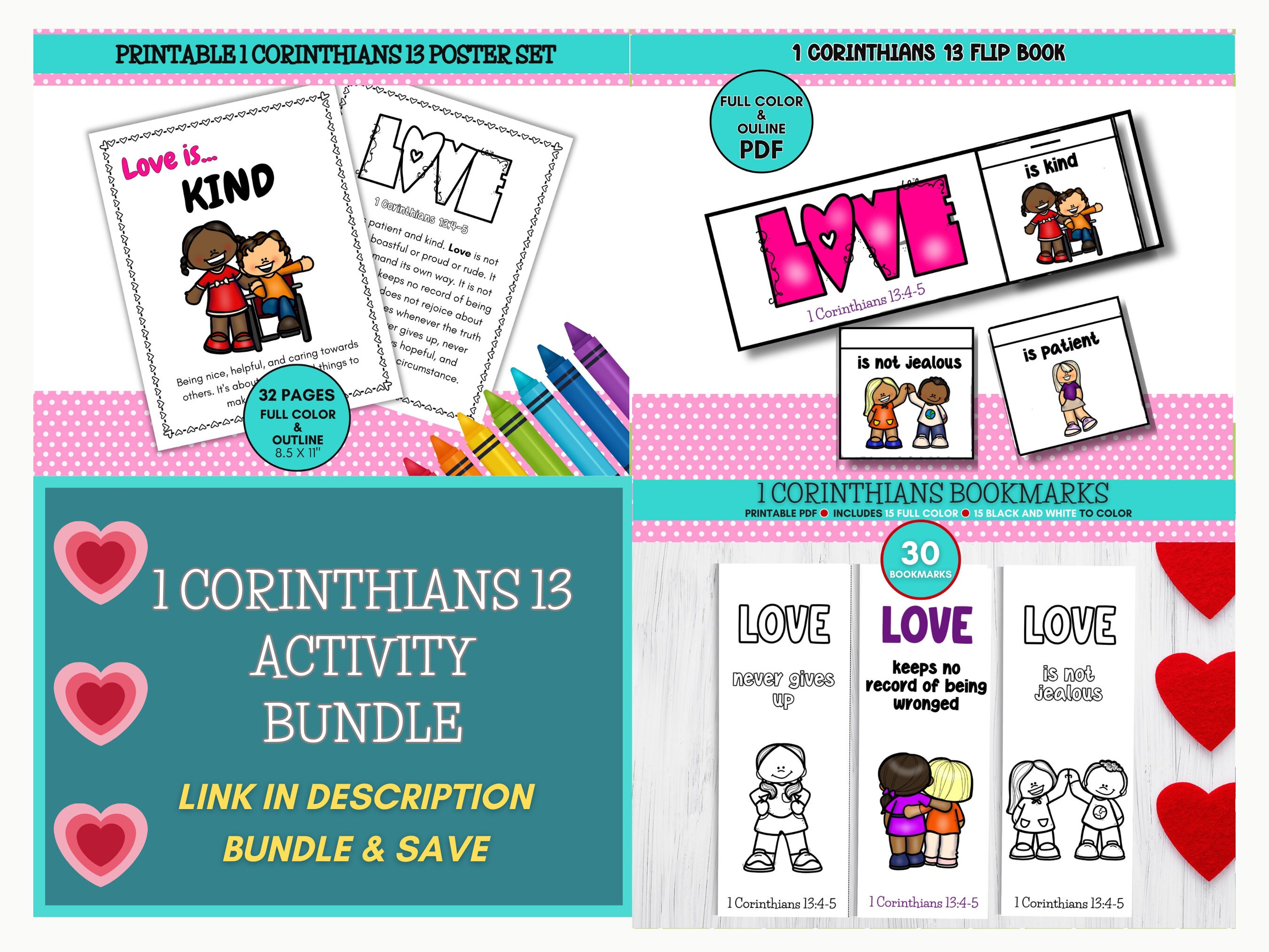 1 Corinthians 13 Posters, Bible Valentine Printable, Christian ...