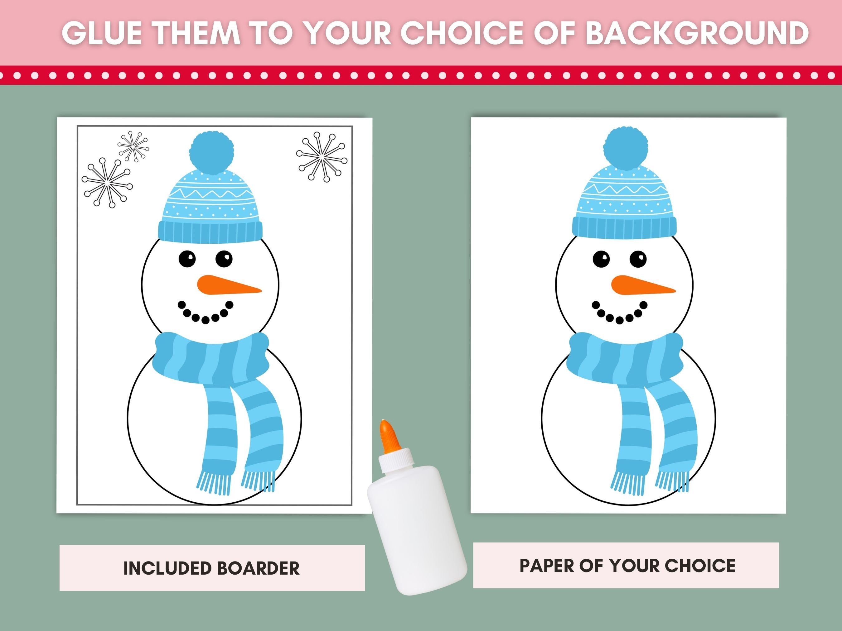 Printable Snowman Craft, Snowman Cut & Paste - Etsy
