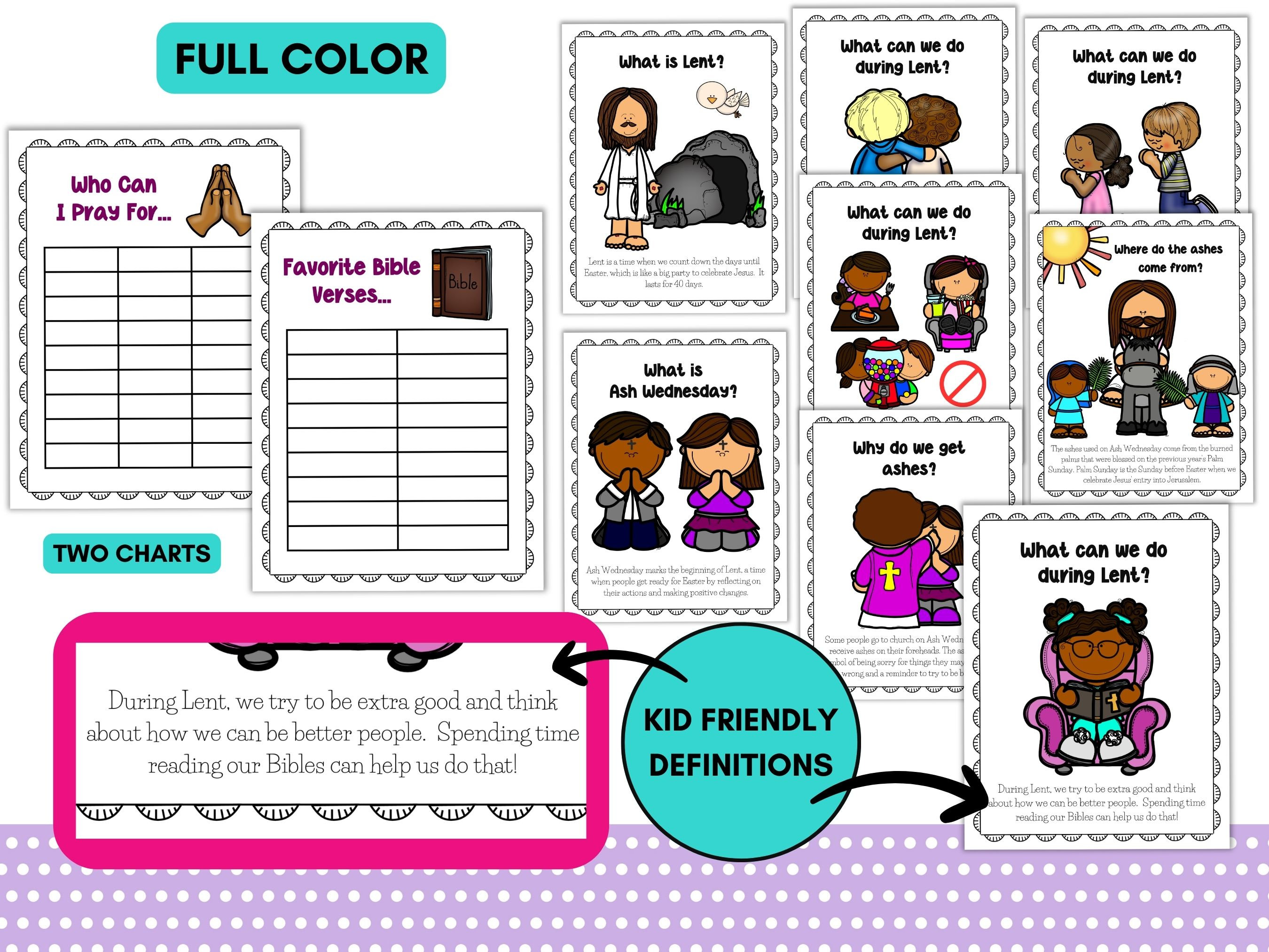 Printable Ash Wednesday and Lent Poster Set, Bible Easter Story ...