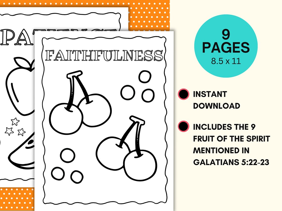 Fruit of the Spirit Coloring Pages, Christian Preschool Printable ...