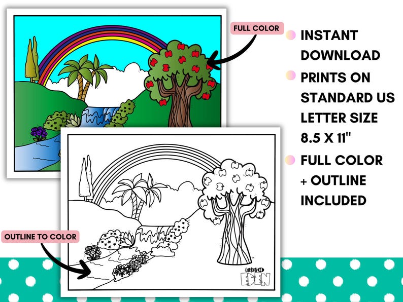 Printable Garden of Eden Craft for Kids, Adam and Eve Craft, Sunday ...