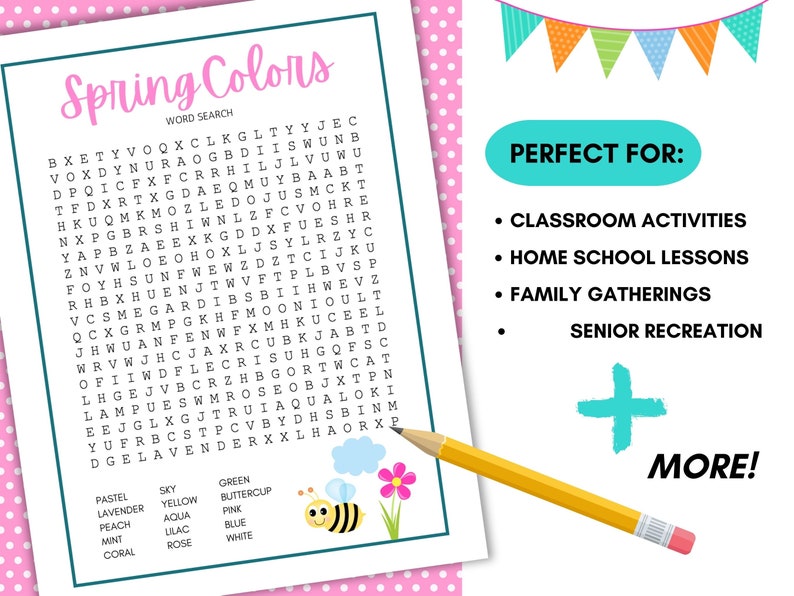 Printable Easter Word Search Puzzle Bundle, Family Spring Games ...