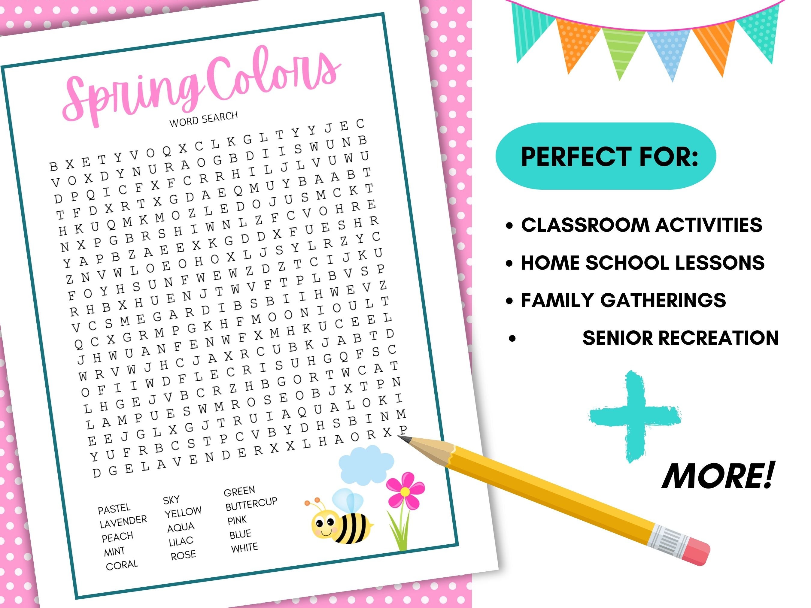 Printable Easter and Spring Themed Word Search Bundle, Easter Family ...