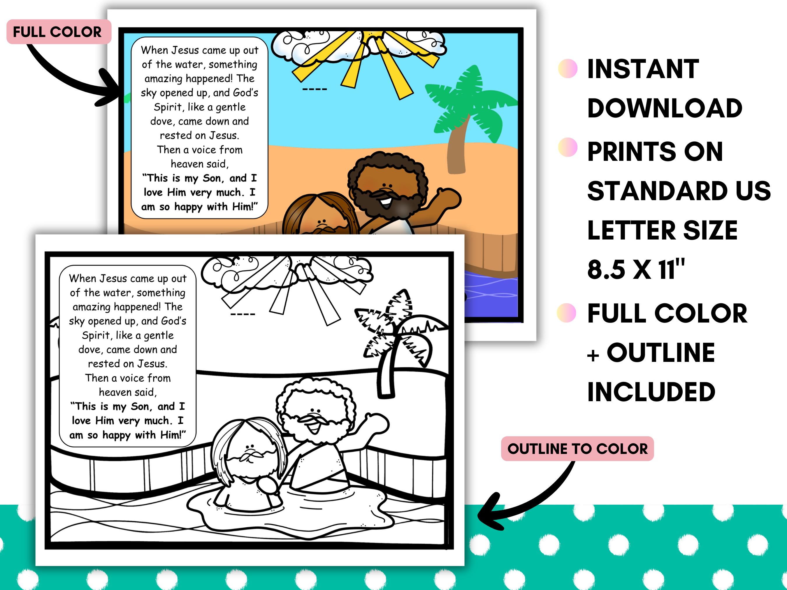 Jesus is Baptized Bible Craft for Kids, Holy Spirit, Sunday School ...
