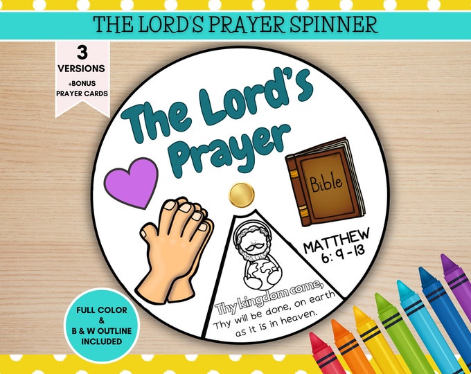 Printable Lords Prayer Wheel for Kids, Sunday School Craft, Bible Verse ...
