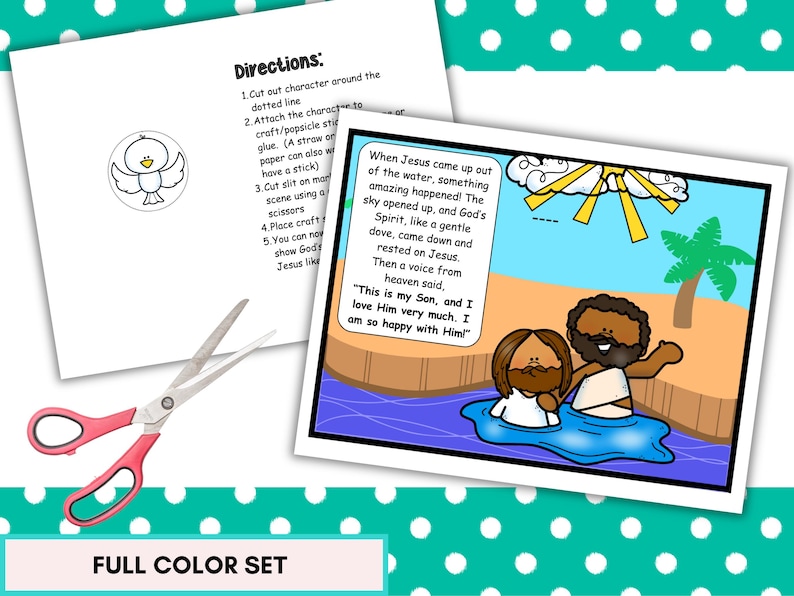 Jesus is Baptized Bible Craft for Kids, Holy Spirit, Sunday School ...