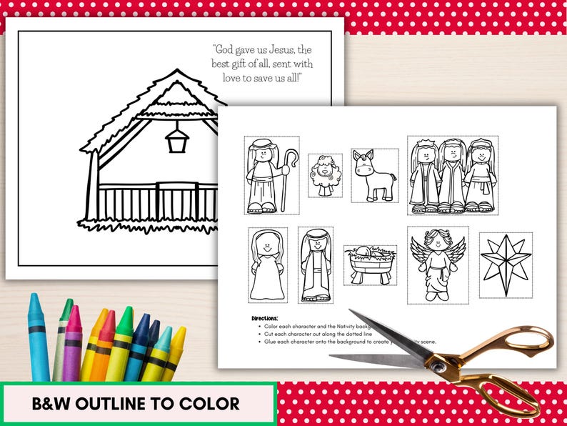 Printable Nativity Craft for Kids, Build a Nativity Craft, Christian ...