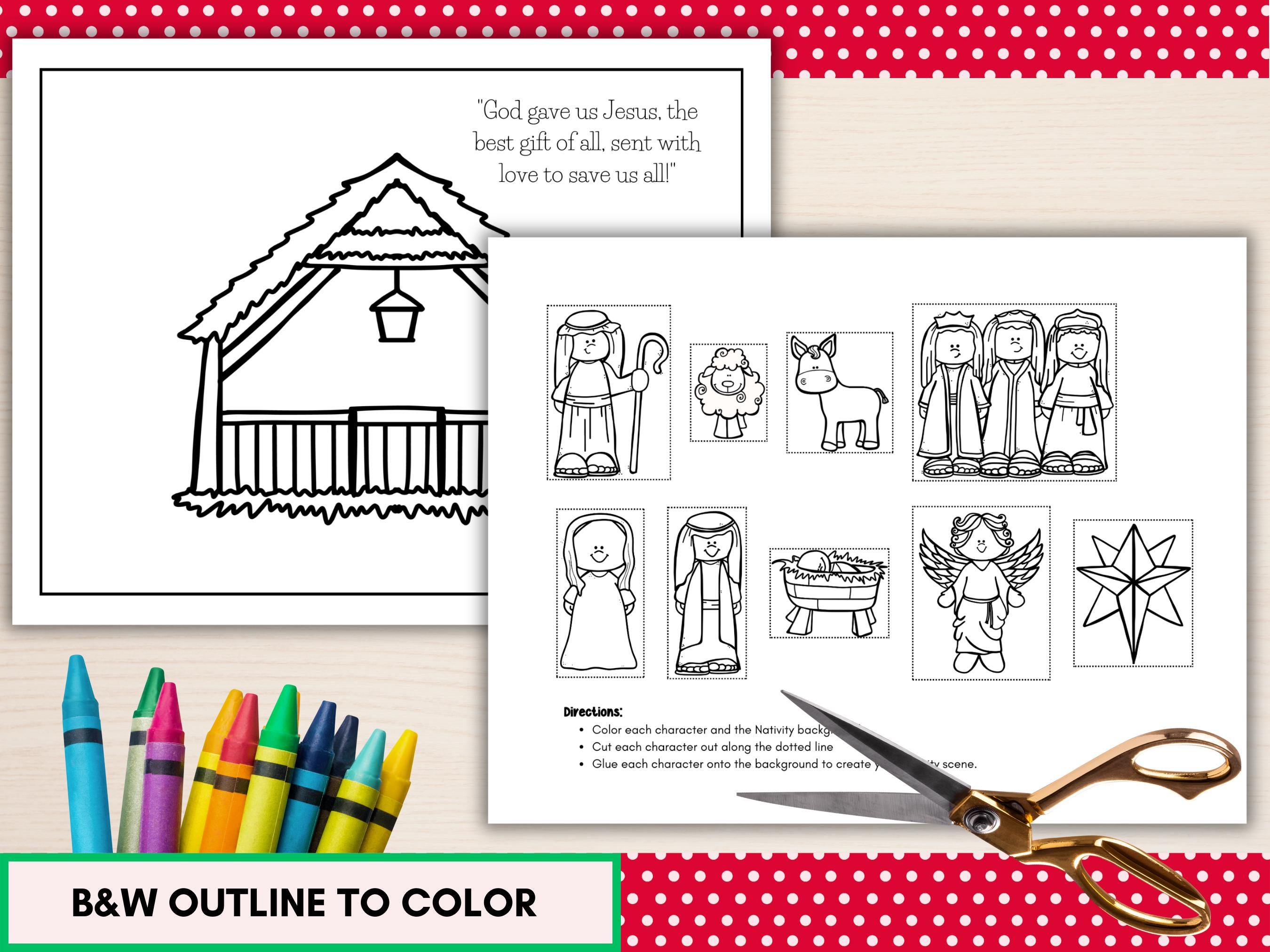 Printable Nativity Craft for Kids, Sunday School Activity (PDF) - Etsy