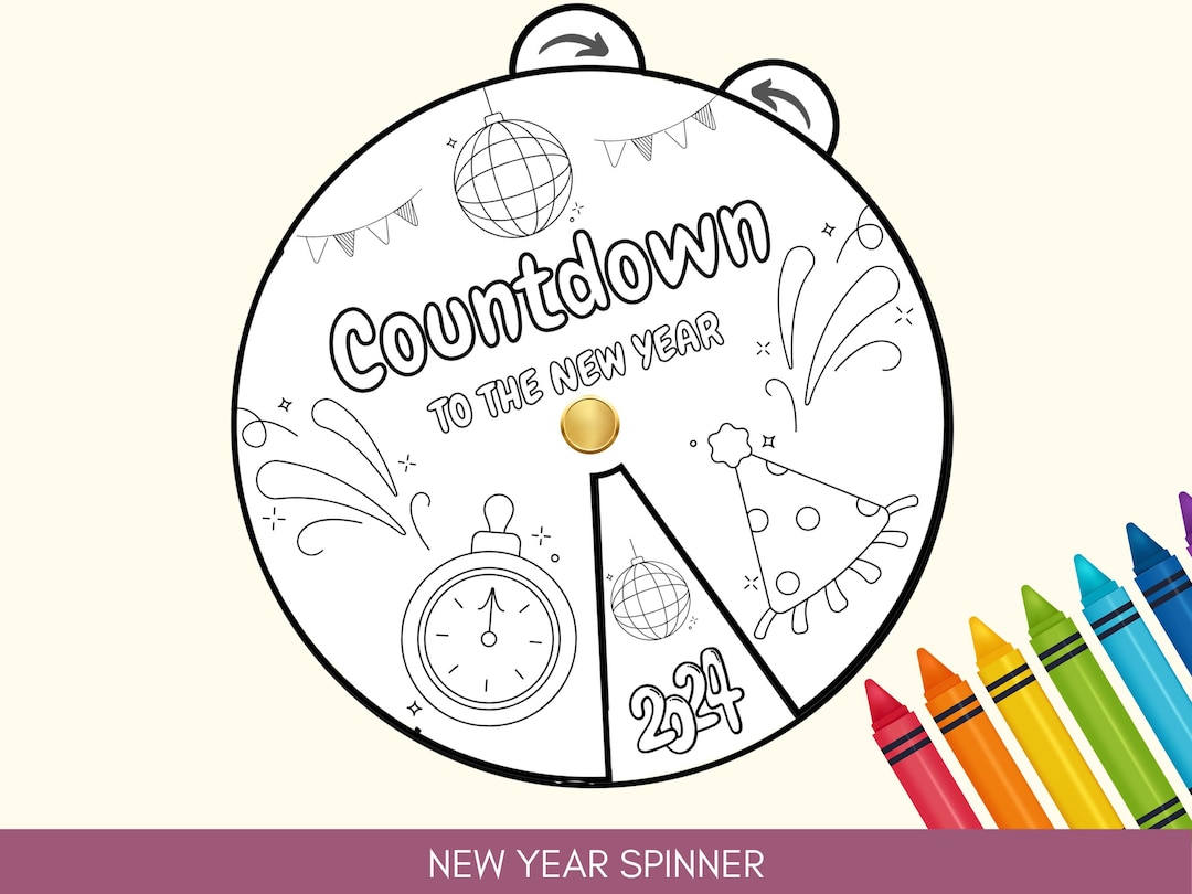 New Year Countdown Printable Spinner Wheel 2024 Spinner - Etsy