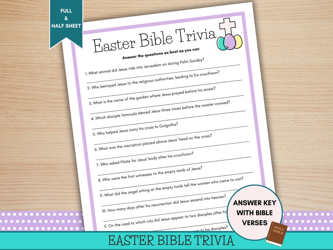 Printable Easter Bible Trivia Game, Easter Trivia, Easter Religious ...