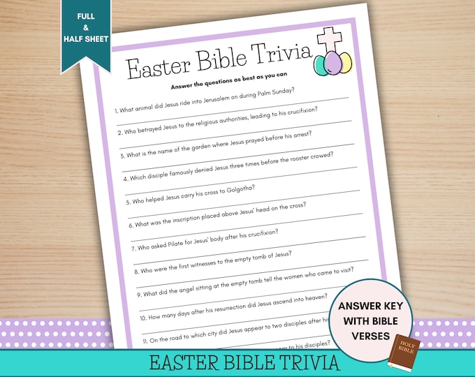 Easter Bible Trivia, Resurrection Trivia, He is Risen Trivia, Religious ...