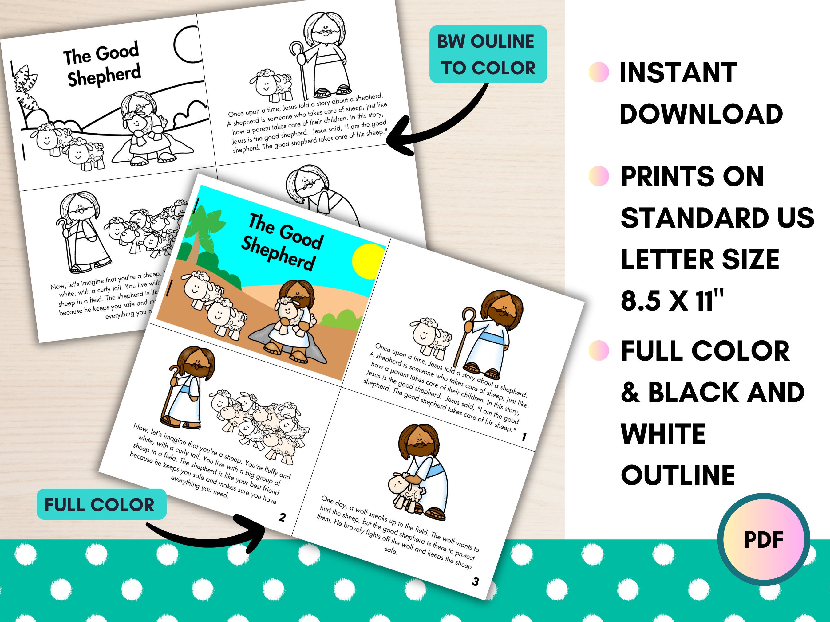 The Good Shepherd Bible Mini Book, Jesus Shepherd, Bible Craft for Kids ...