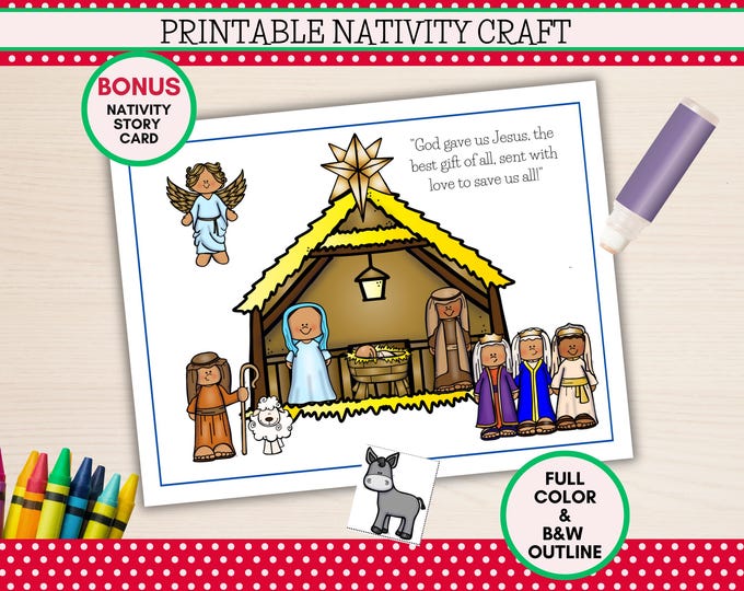 Christmas Bible Craft for Church Nativity Bible Craft for Kids ...
