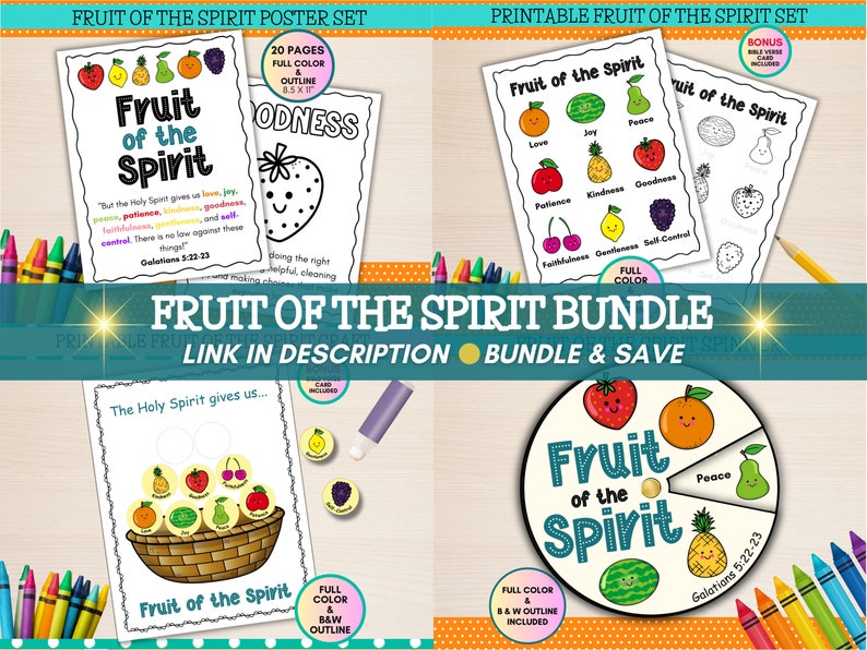 Printable Fruit of the Spirit Coloring Sheet & Poster, Christian ...
