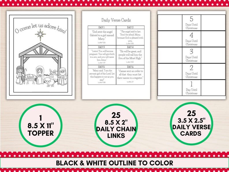 Printable Advent Calendar for Kids, Christian Advent Calendar Printable ...