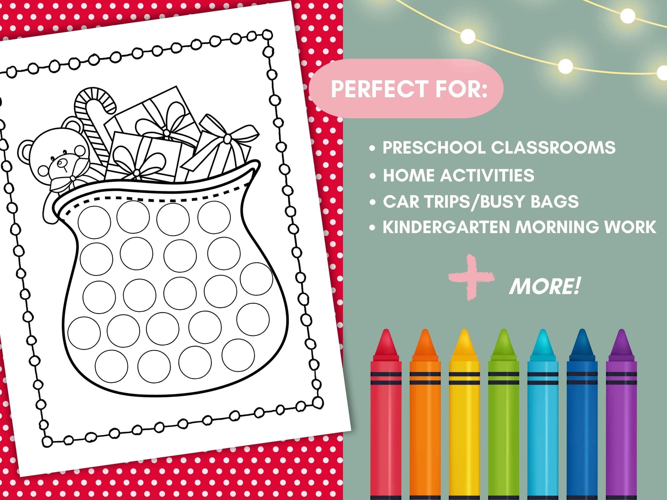 Holiday Dot Art Printable, Christmas Dot Marker Coloring Pages - Etsy