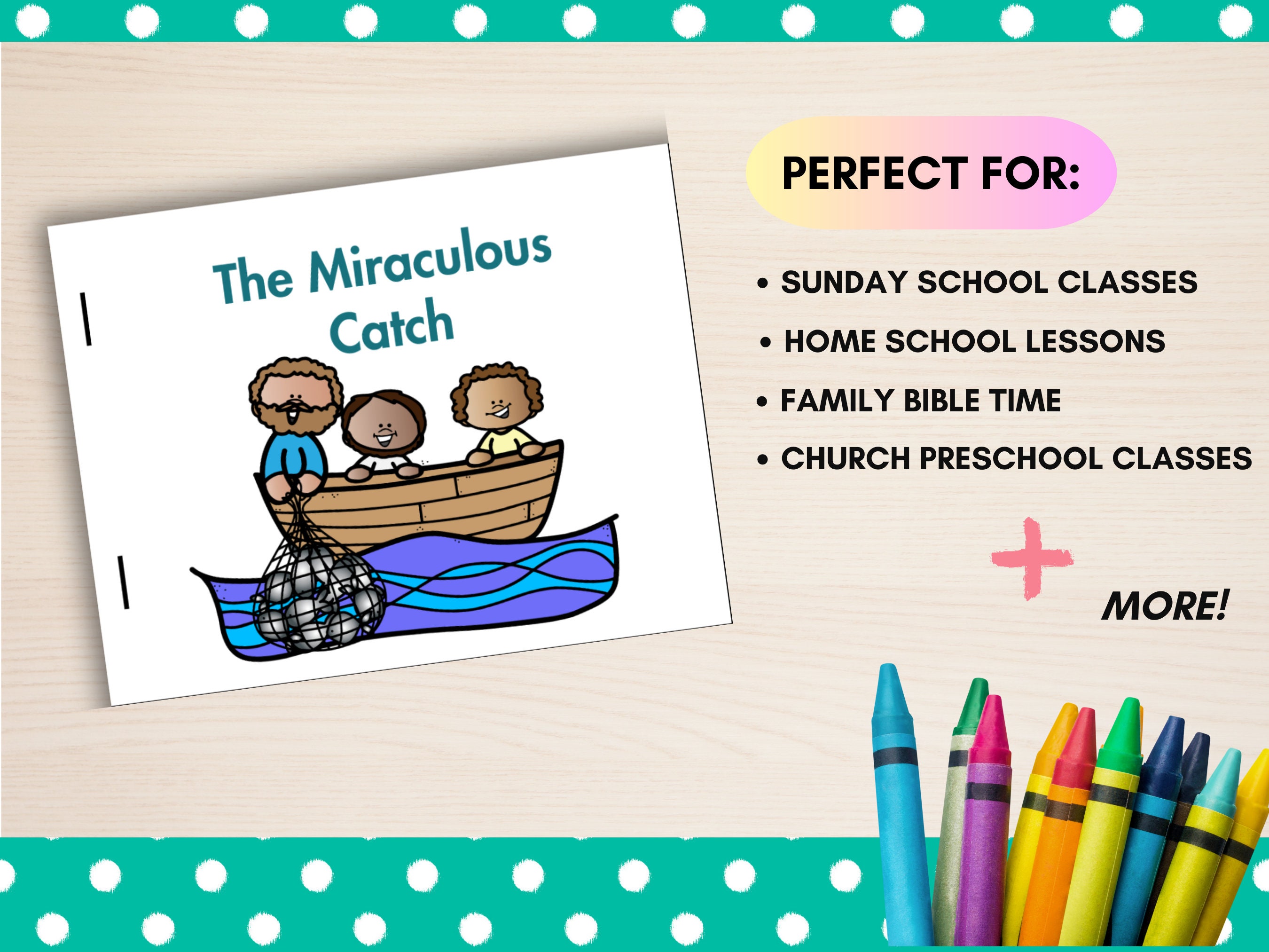 The Miraculous Catch Bible Mini Book, Miracles of Jesus, Bible Craft ...