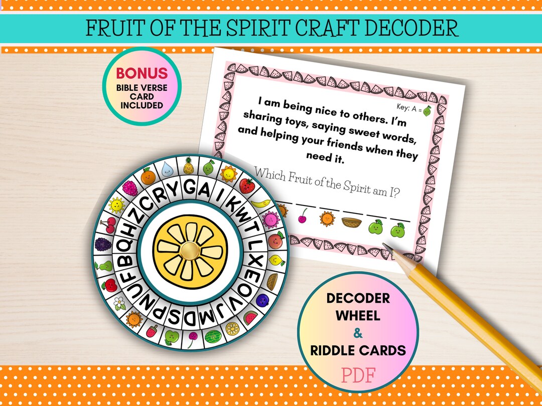 Printable Fruit of the Spirit Decoder Wheel Riddles for Kids, Fruits of ...