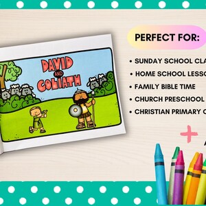 David and Goliath Printable Bible Mini Book, Bible Craft for Kids ...