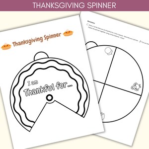 Thankful for You Spinner Wheel, Printable Thanksgiving Craft - Etsy