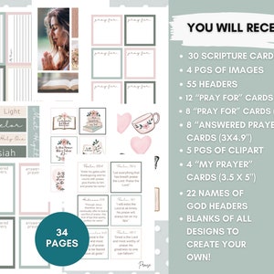 Printable Prayer Board Kit, Prayer Cards, Scripture Cards, Praise and ...