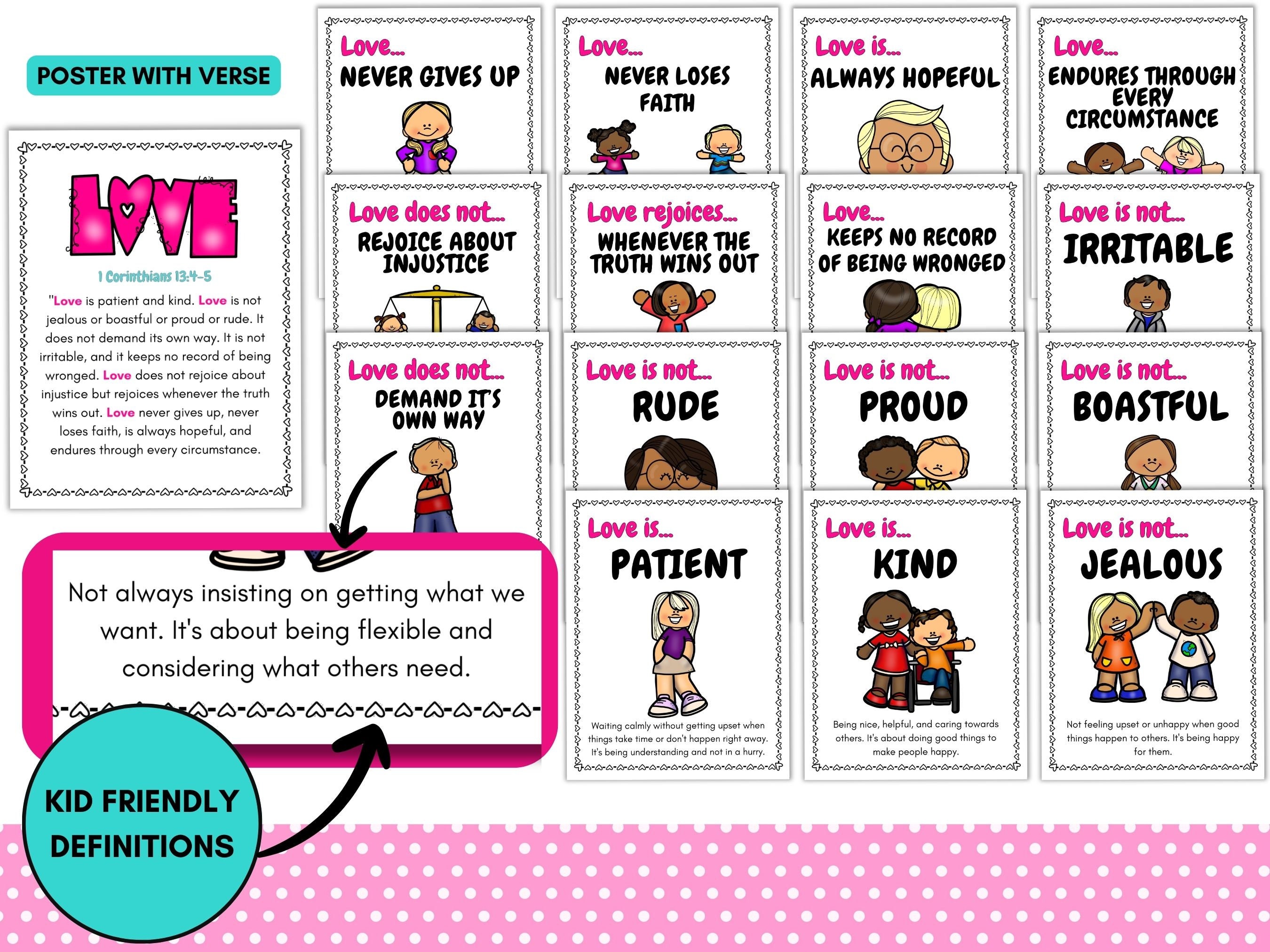 1 Corinthians 13 Posters, Bible Valentine Printable, Christian ...