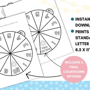 New Year Countdown, Printable Spinner Wheel, 2024 Spinner Craft, New ...