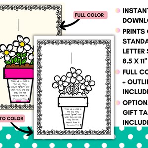 Printable Thank You Coloring Card Craft for Kids, Mothers Day Bible ...