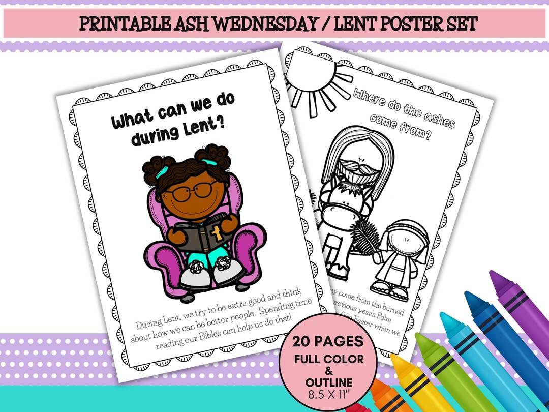 Printable Ash Wednesday and Lent Poster Set, Bible Easter Story ...