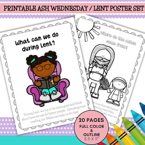 Printable Ash Wednesday and Lent Poster Set, Bible Easter Story ...