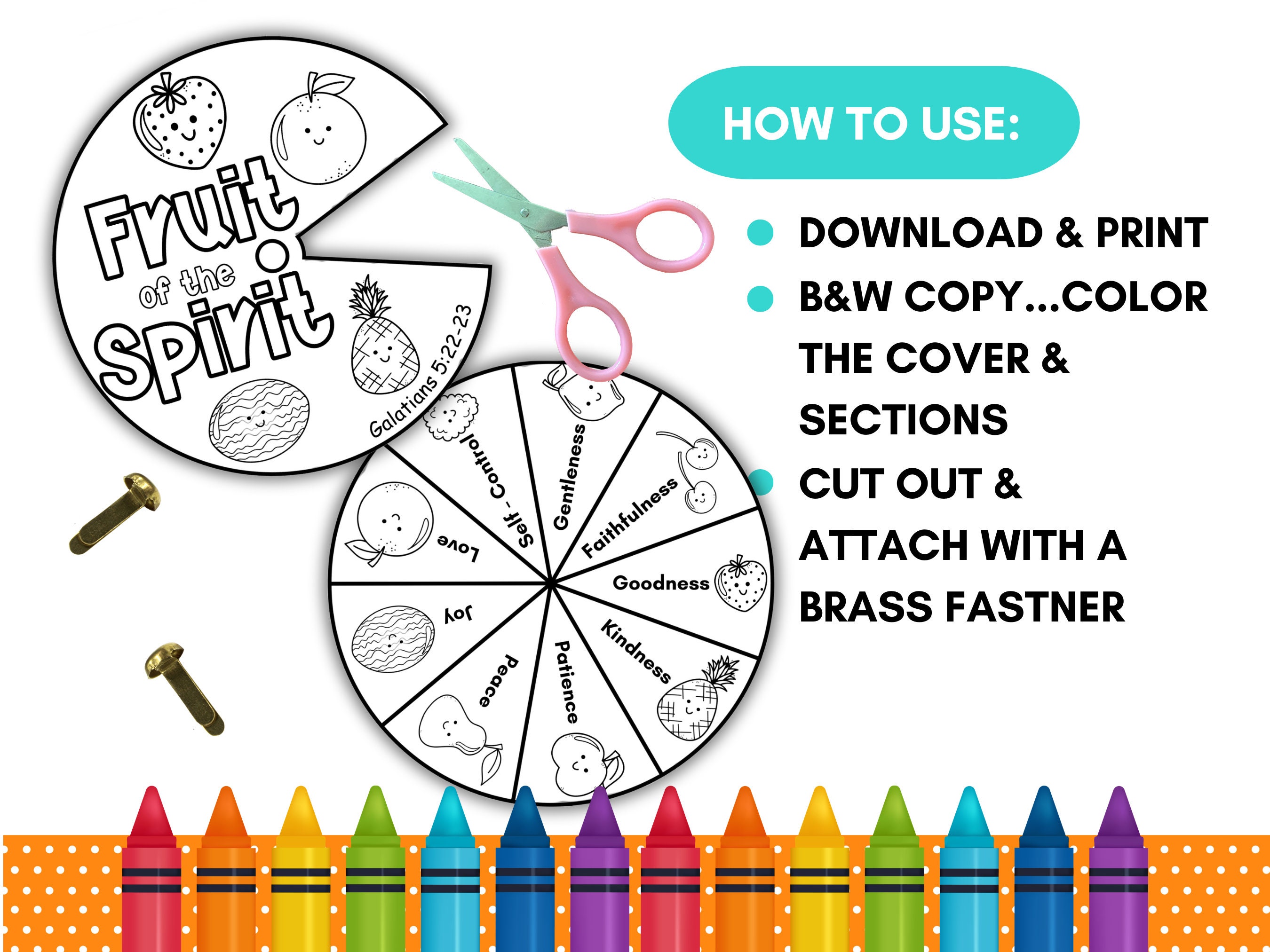 Printable Fruit of the Spirit BUNDLE, Fruits of the Spirit Activity ...