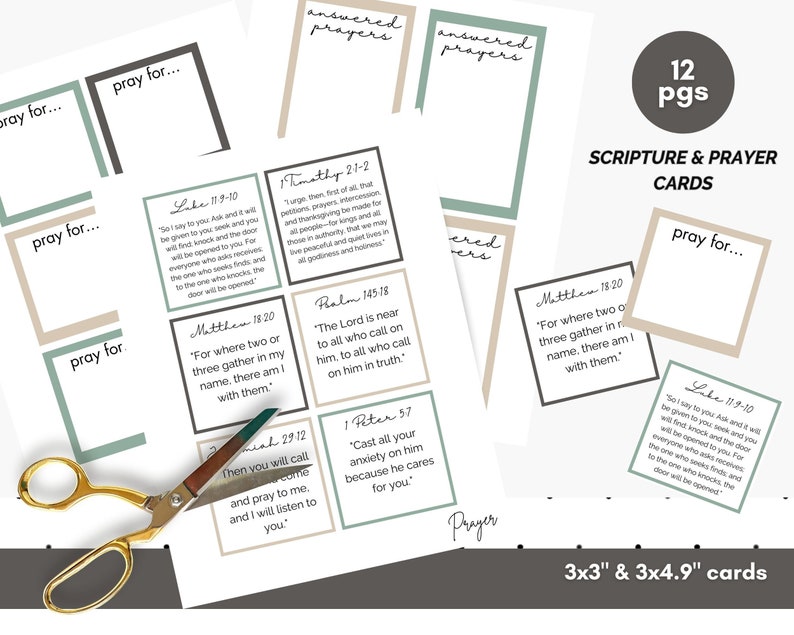 Printable Prayer Board Kit, Prayer Cards, Scripture Cards, Praise and ...