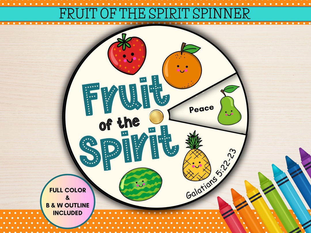 Printable Fruit of the Spirit Spinner Craft for Kids, Fruits of the ...