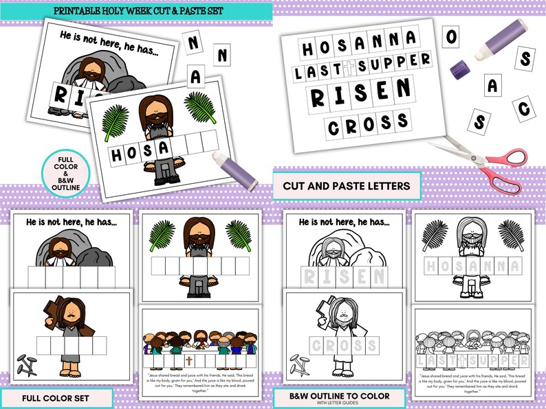 Holy Week Craft Bundle, Christian Easter Printable Activities for Kids ...
