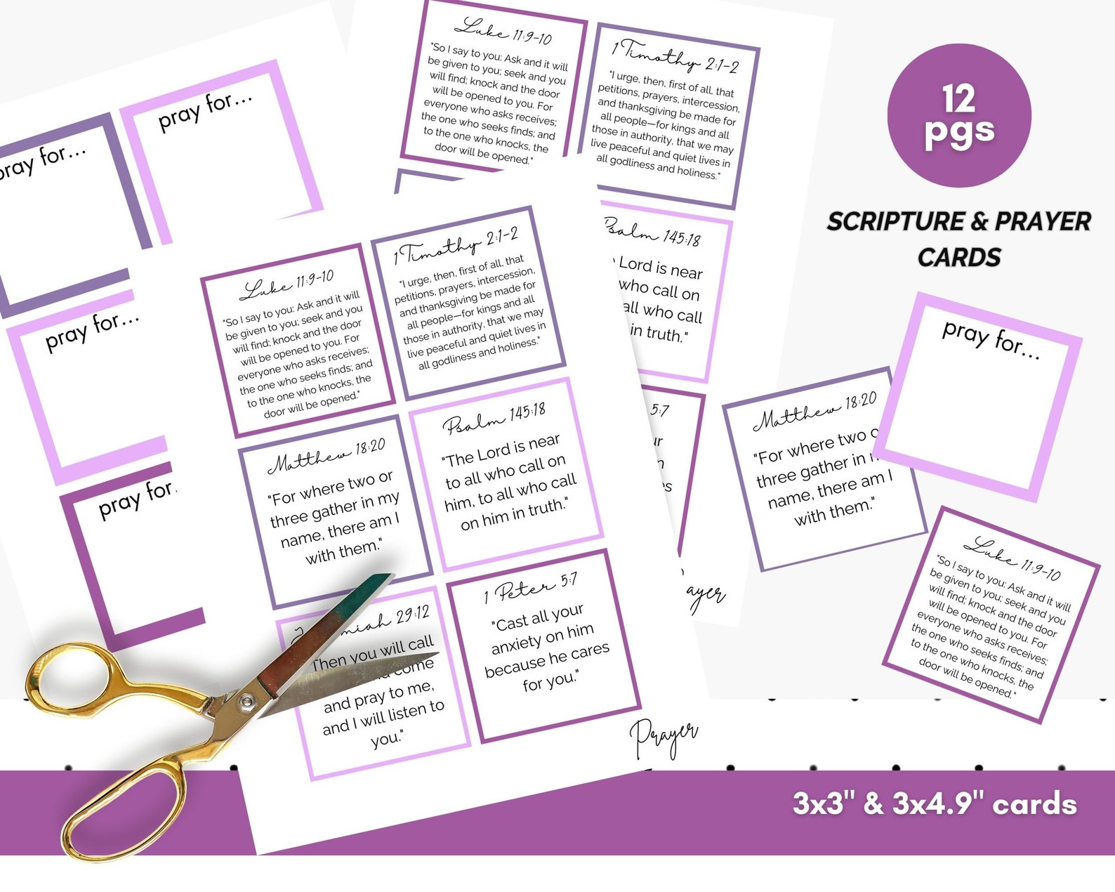 Printable Prayer Board Kit, Prayer Cards, Scripture Cards, Praise and ...