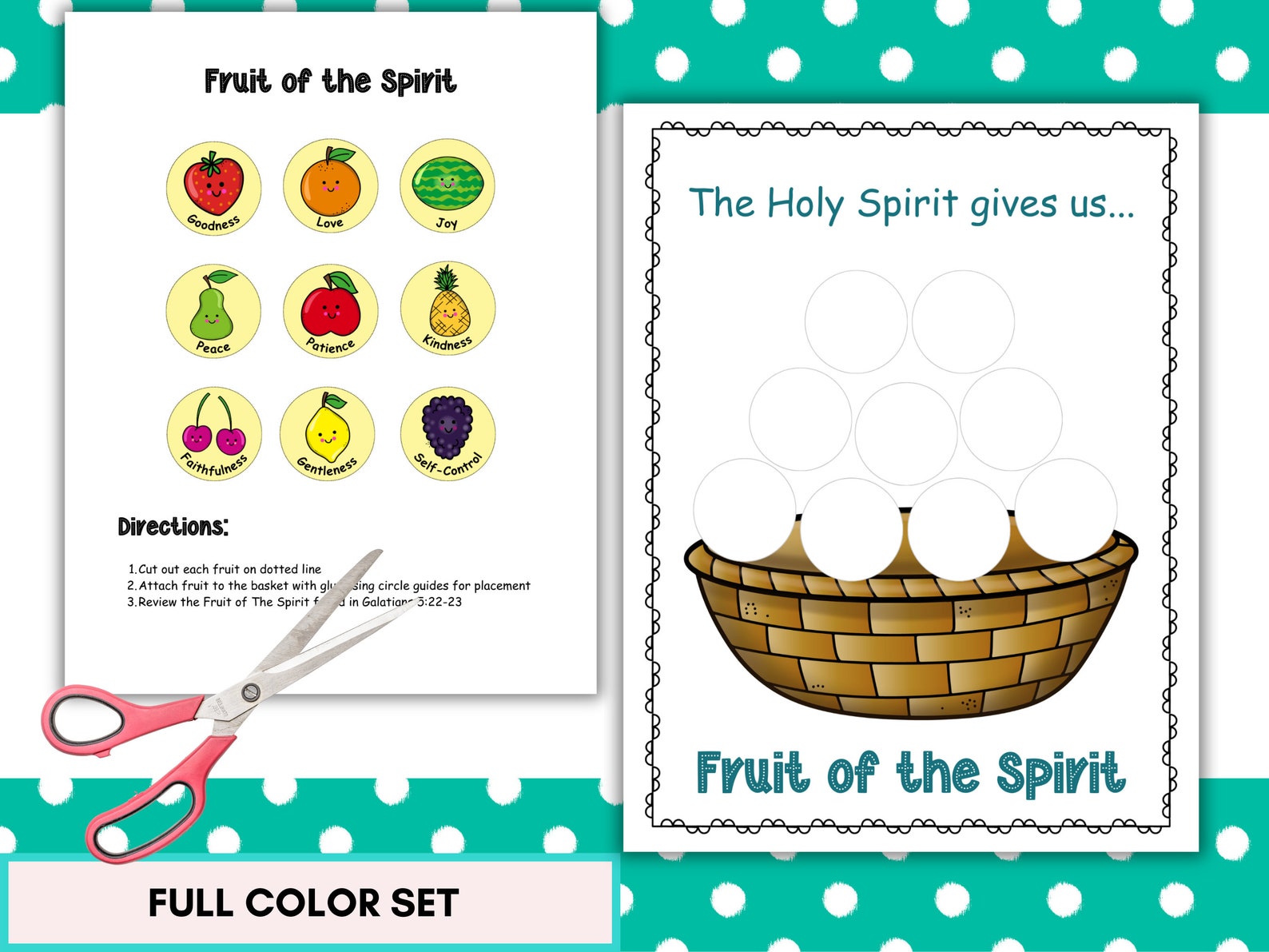 The Fruit of the Spirit Bible Craft for Kids, Fruits of the Spirit ...