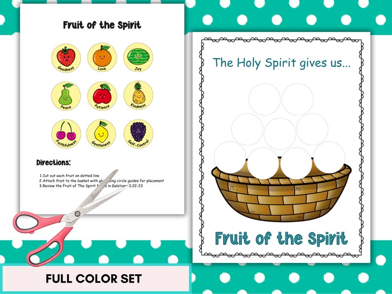 The Fruit of the Spirit Bible Craft for Kids, Fruits of the Spirit ...