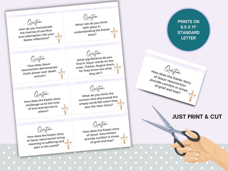 48 Easter Conversation Cards, Christian Discussion, Christian ...