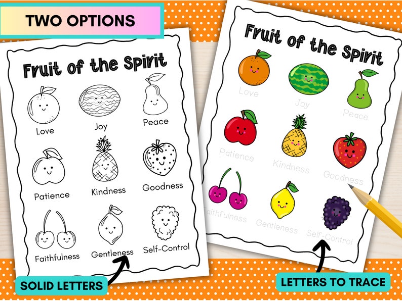 Printable Fruit of the Spirit Coloring Sheet & Poster, Christian ...