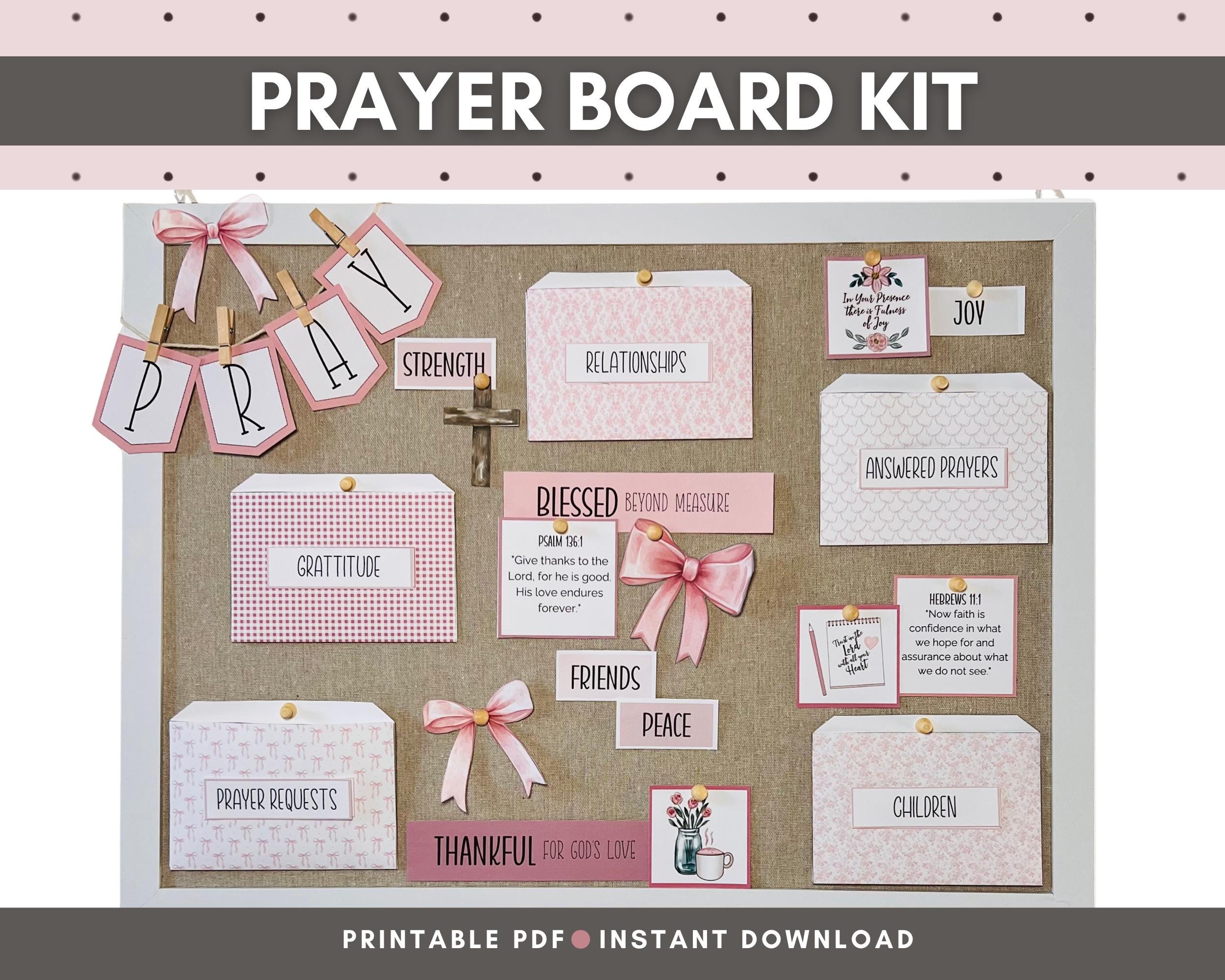 Printable Pink Prayer Board Kit, Prayer Cards, Scripture Cards, Praise ...