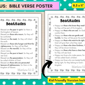 Printable Beatitudes Bible Craft for Kids, Beatitude Craft, Christian ...