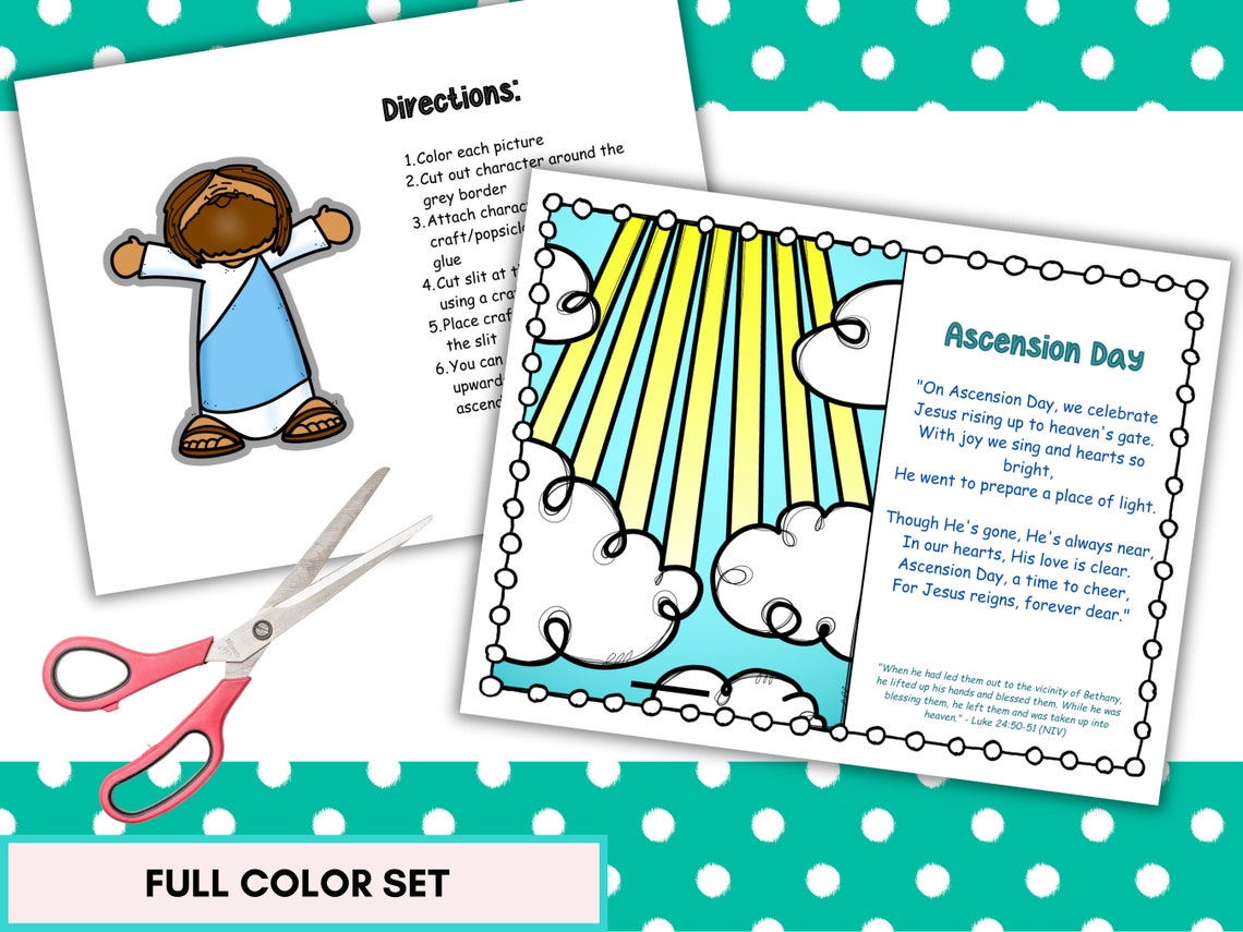 Jesus Ascension Printable Craft for Kids, Ascension Day Poem, Christian ...