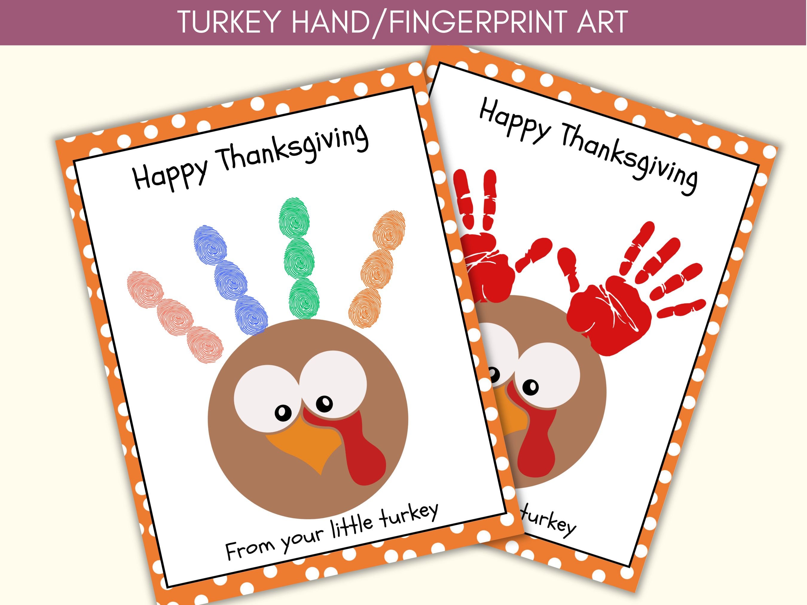 Turkey Handprint Art, Thanksgiving Handprint Craft, Keepsake Handprint ...
