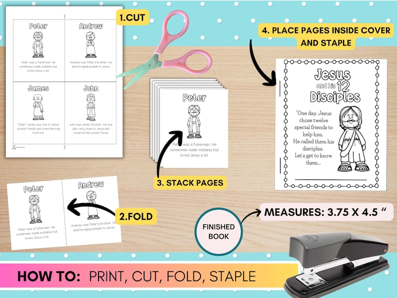 Printable Jesus and His Disciples Mini Book for Kids, 12 Disciples ...
