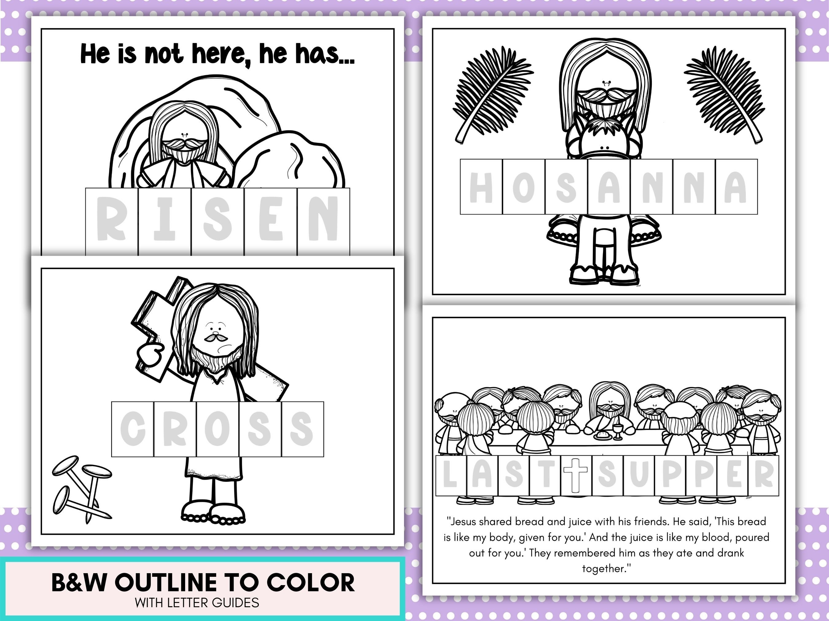 Printable Holy Week Cut & Paste Activity, Holy Week Craft, Christian ...