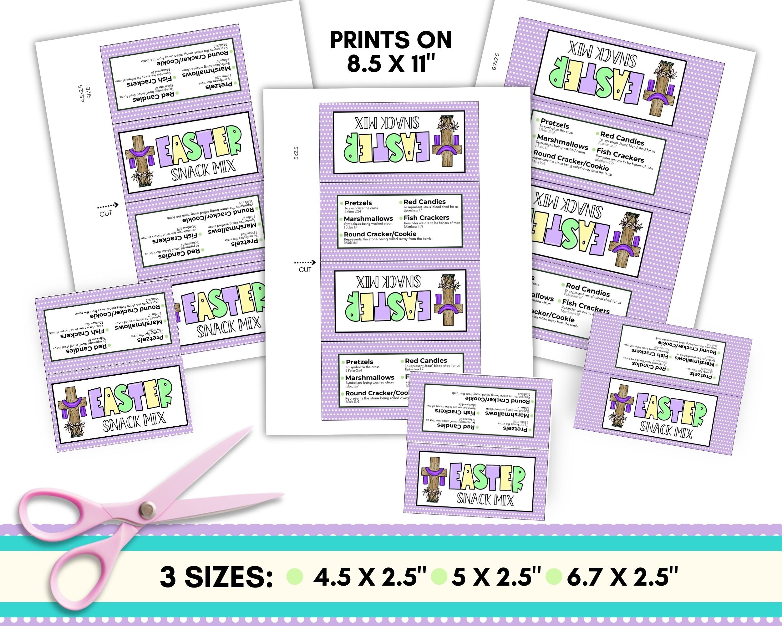 The Easter Story Snack Mix Treat Toppers, Printable Resurrection Story ...